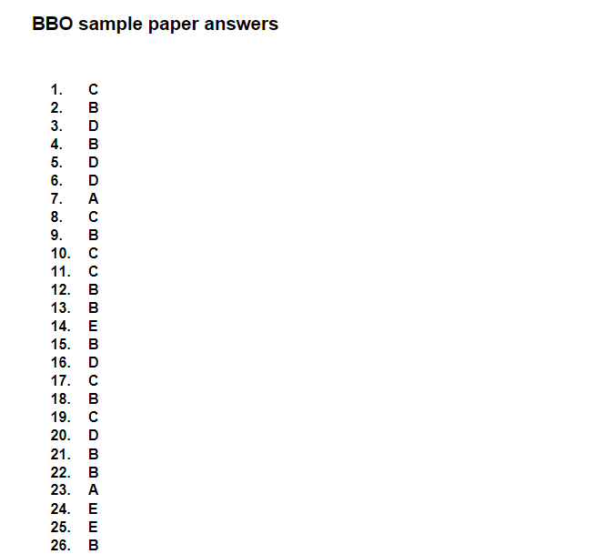 2018年BBO竞赛真题及答案 - British Biology Olympiad